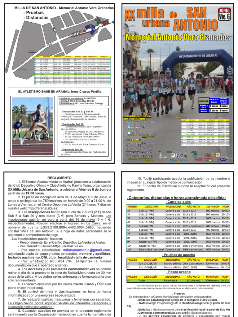 Diptico Milla San Antonio 2025 | PDF | Ejercicio físico | Resistencia