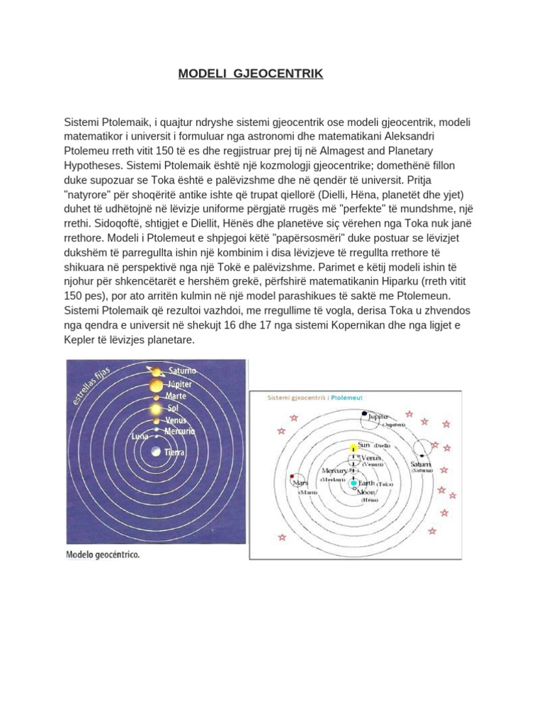 Modeli Gjeocentrik Rajens Musaj | PDF