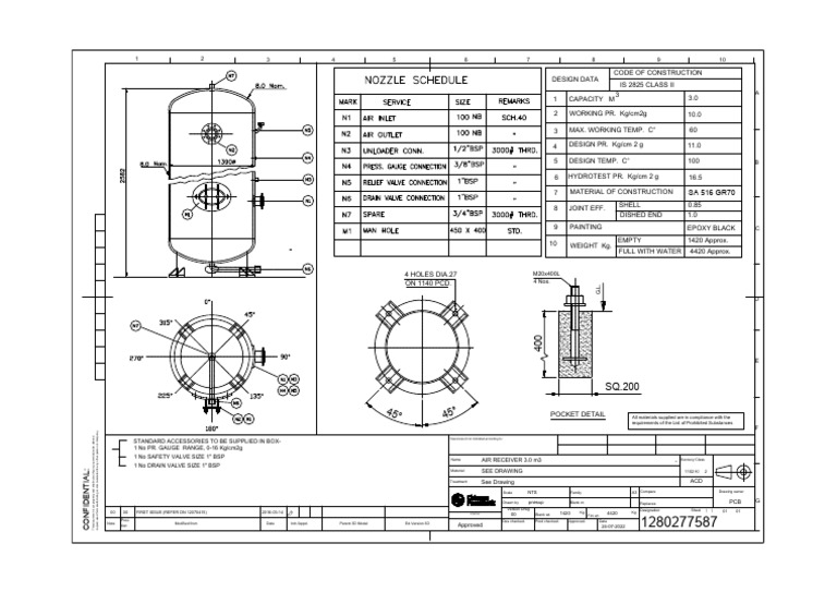 GA Drawing (1280277587) - 3 M3 at 10 Bar (New CP 2022) | PDF