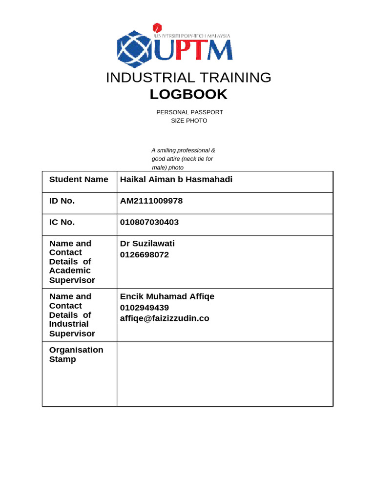 PDF Industrial Training Logbook Template (8-10) | PDF | Debits And ...