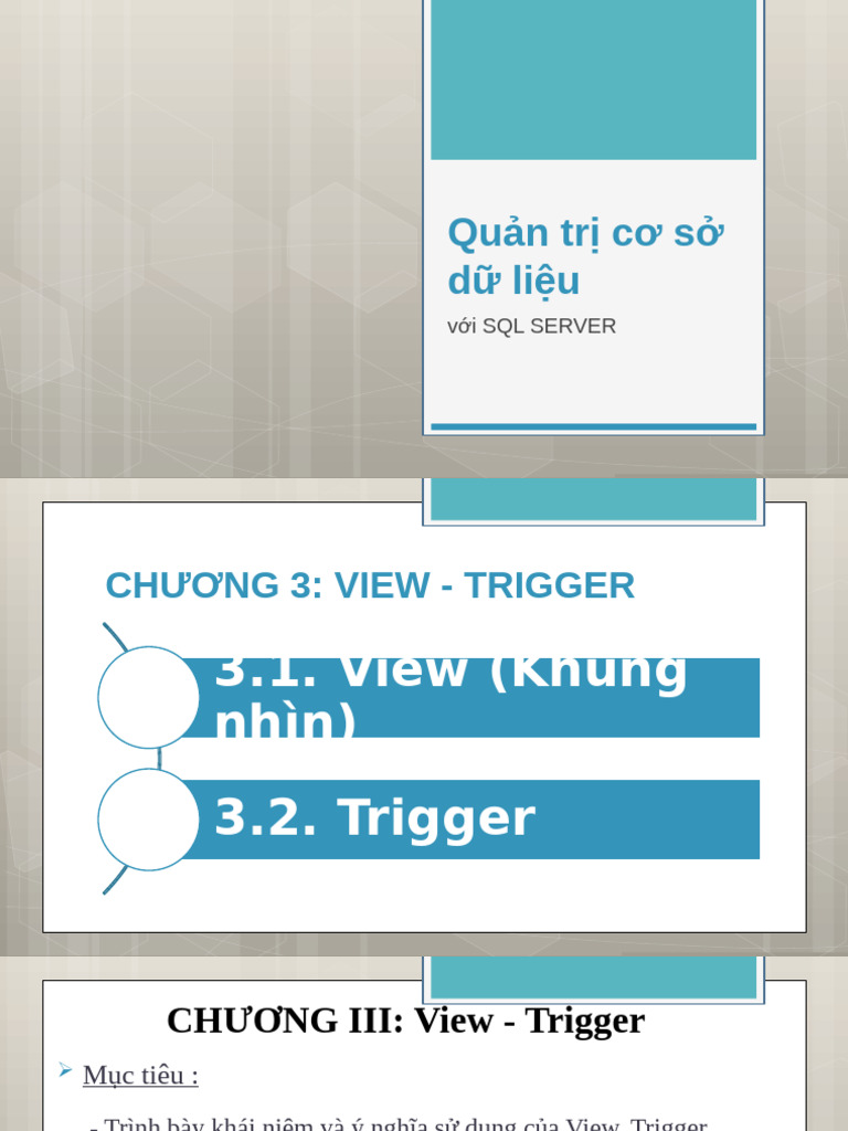 Chương 3. View - Trigger | PDF