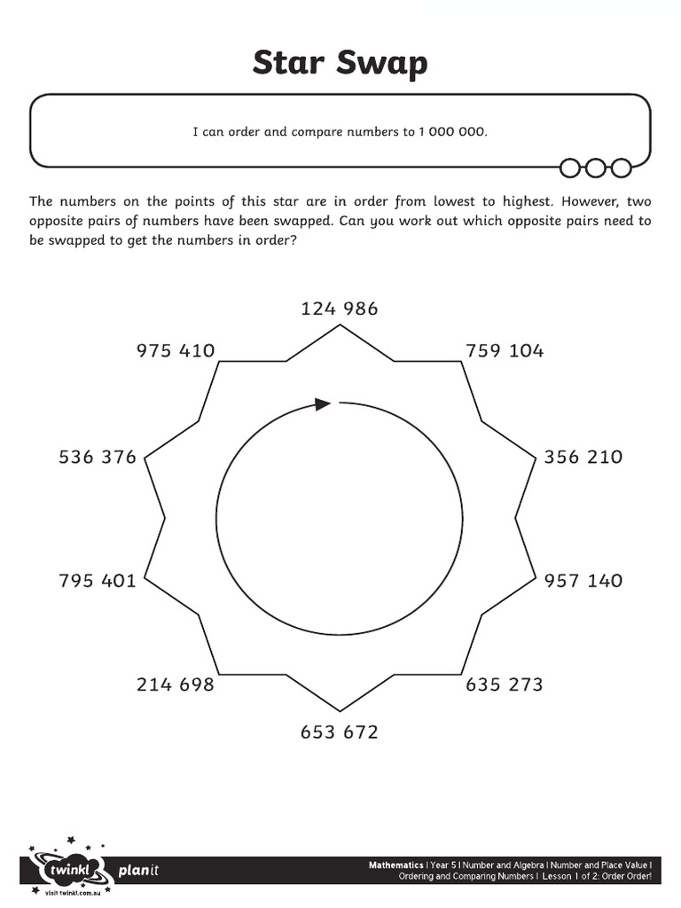 Activity Sheet Star Swap | PDF