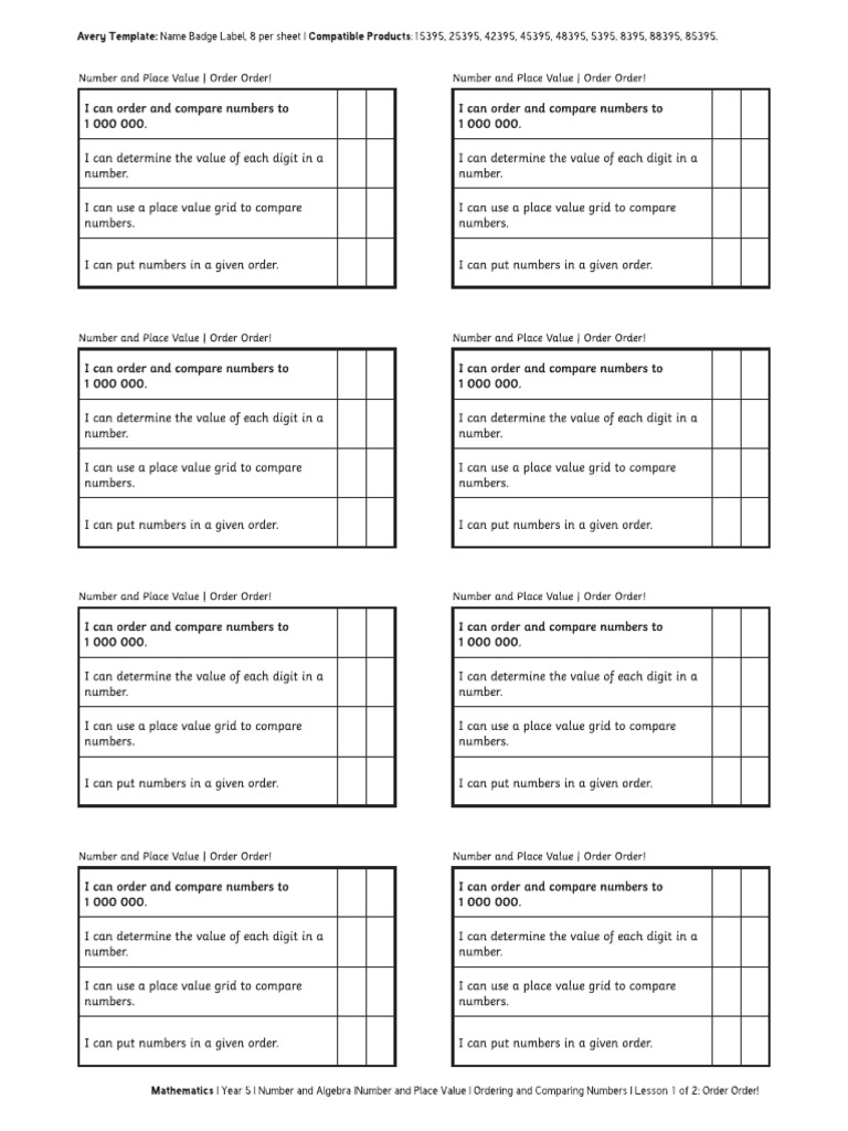 Success Criteria Grids Order Order | PDF