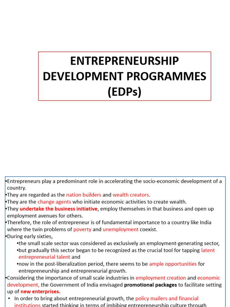 Importance of Entrepreneurship Development | PDF | Entrepreneurship ...