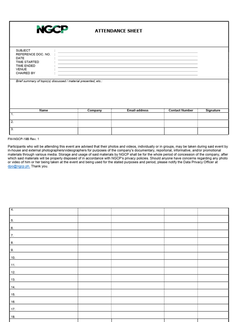 External Attendance Sheet | PDF | Privacy | Information Privacy