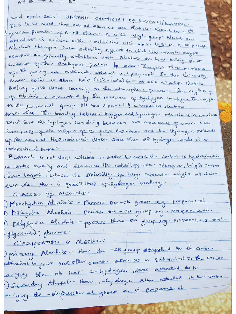 Alcohols and Homologous Series | PDF