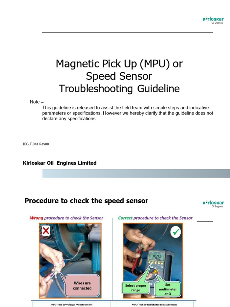 MPU Speed Sensor Troubleshooting Guide | PDF