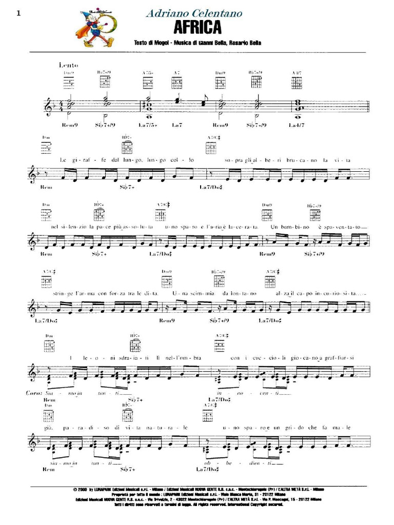 Adriano Celentano - Africa | PDF