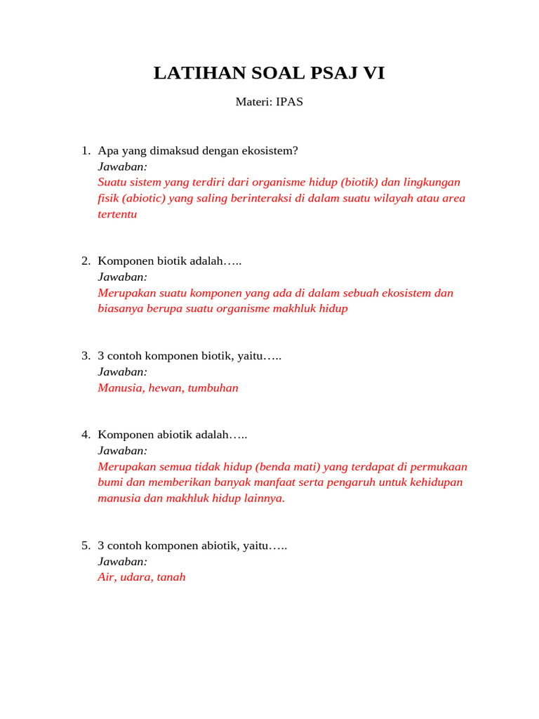 Latihan Soal Ipas | PDF