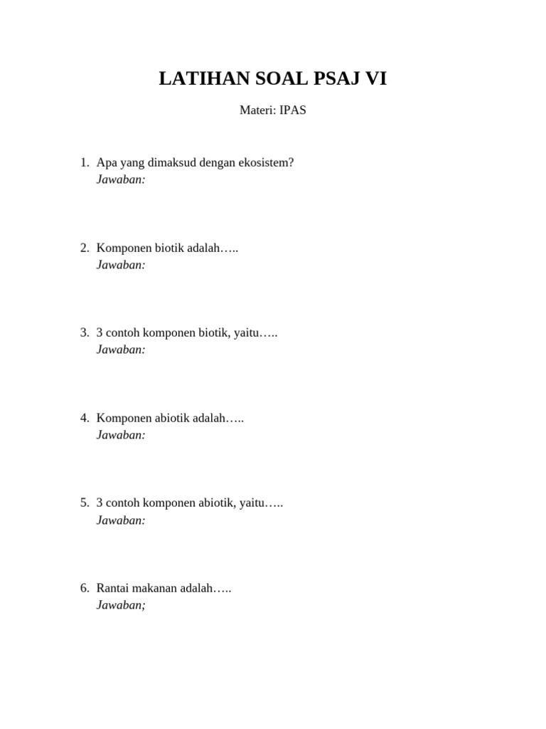 Latihan Soal Ipas | PDF
