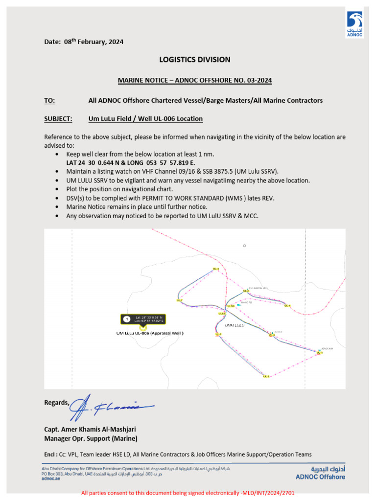 NTM NO. 03-2024 (Um Lulu Field - Well UL-006 Location) | PDF
