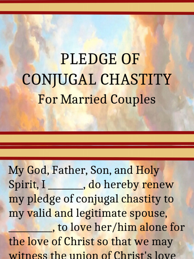 Conjugal Chastity Pledge for Couples | PDF