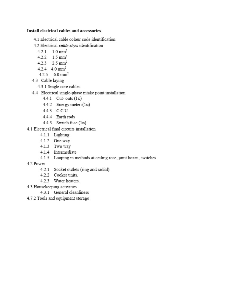 Electrical Cable Installation Guide | PDF