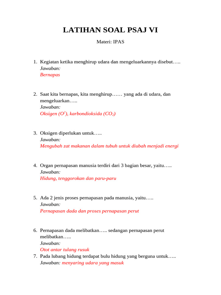 Latihan Soal Kelas 6 Dan 9 | PDF
