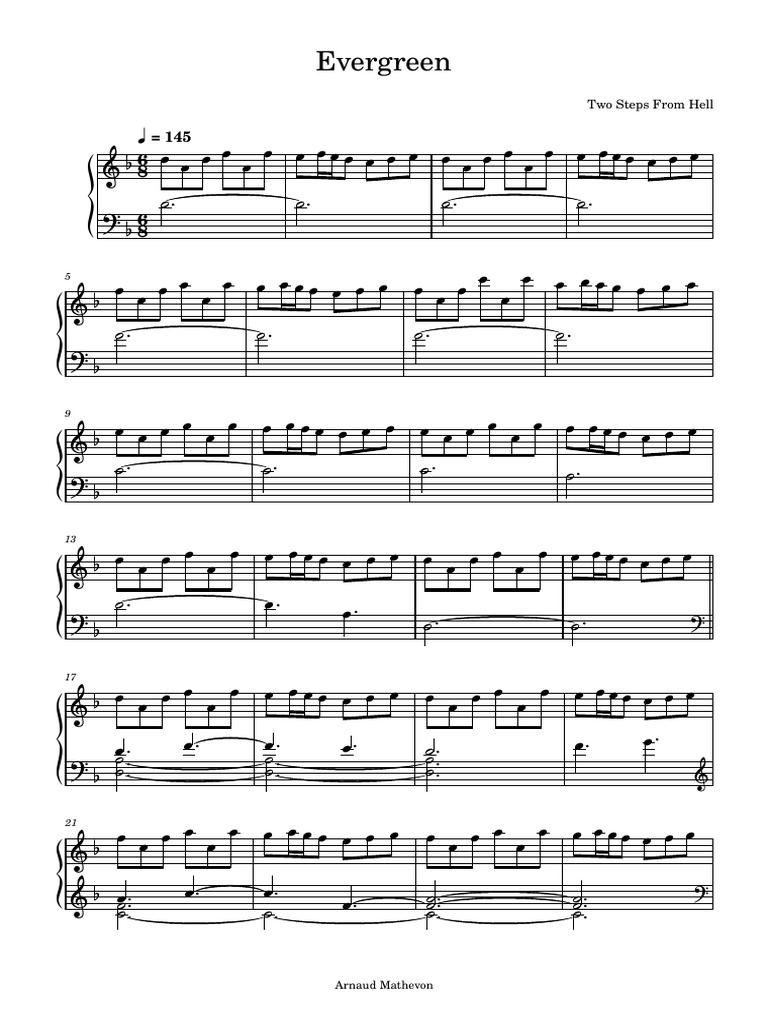 Evergreen Sheet Music Overview | PDF