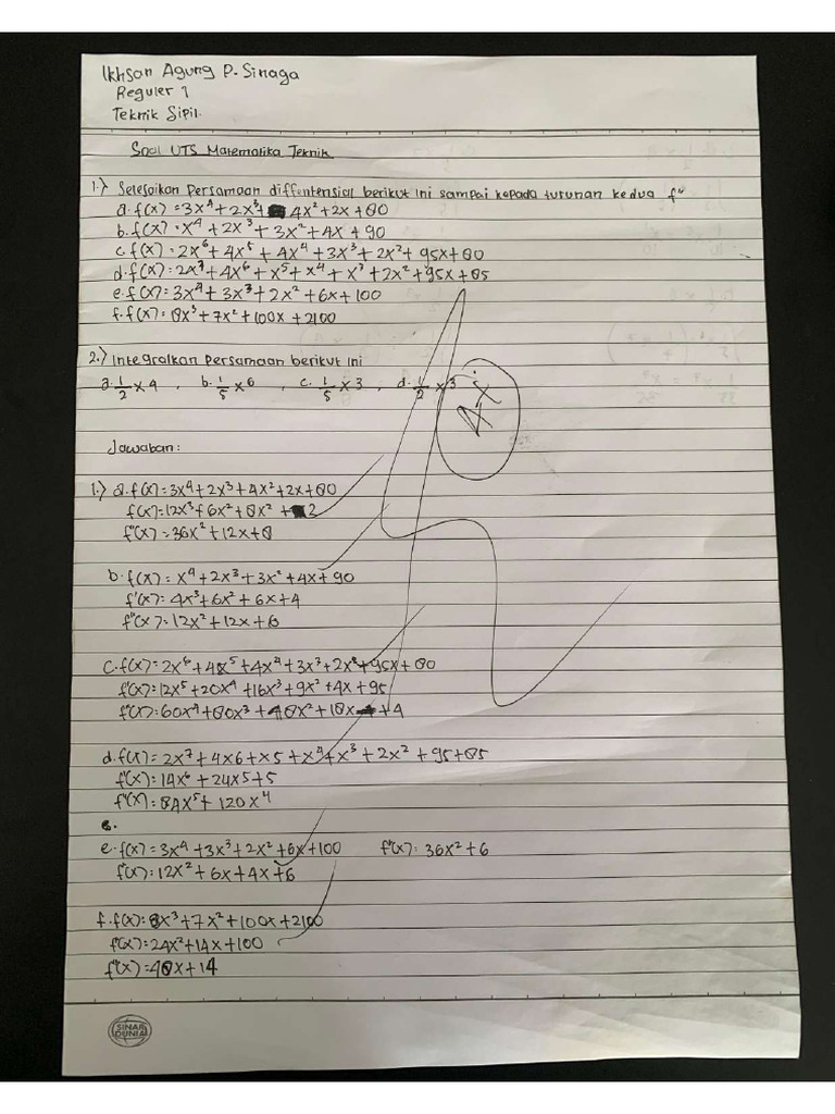 Uts Matek Ikhsan Agung. | PDF