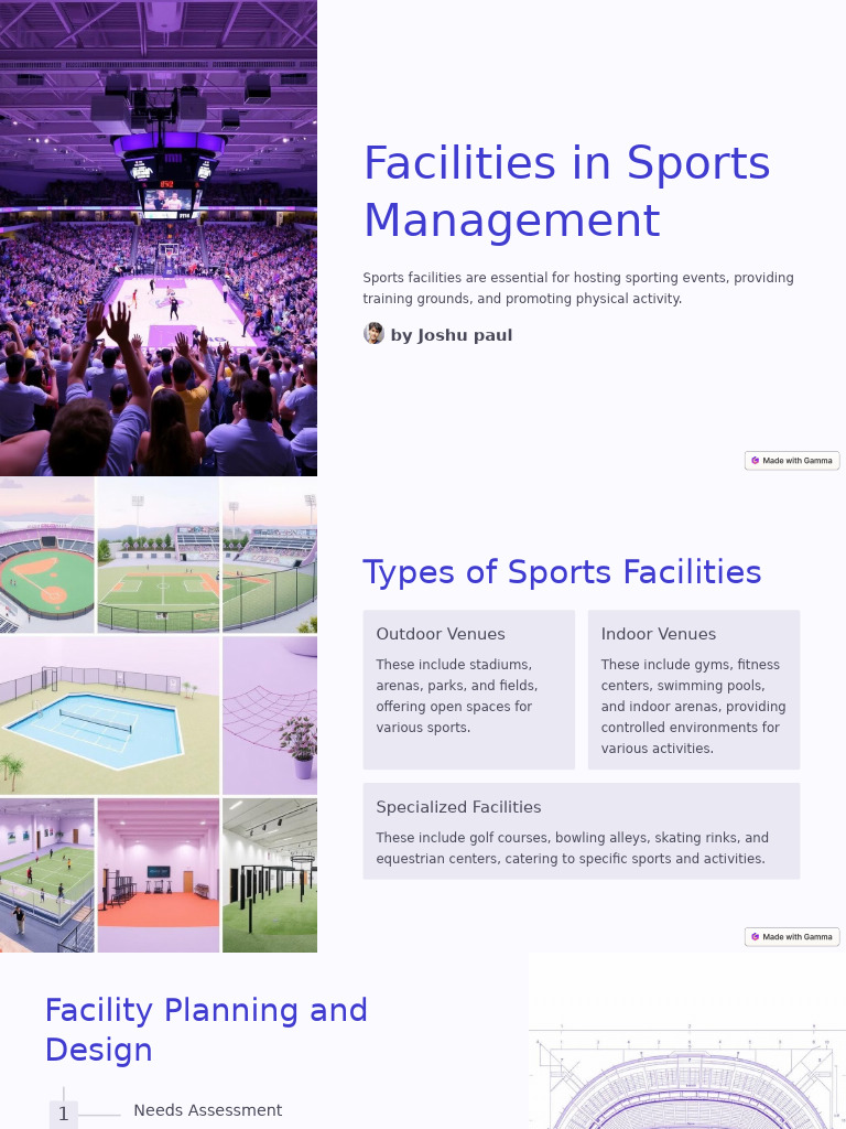 Facilities in Sports Management | PDF | Sports | Water Conservation