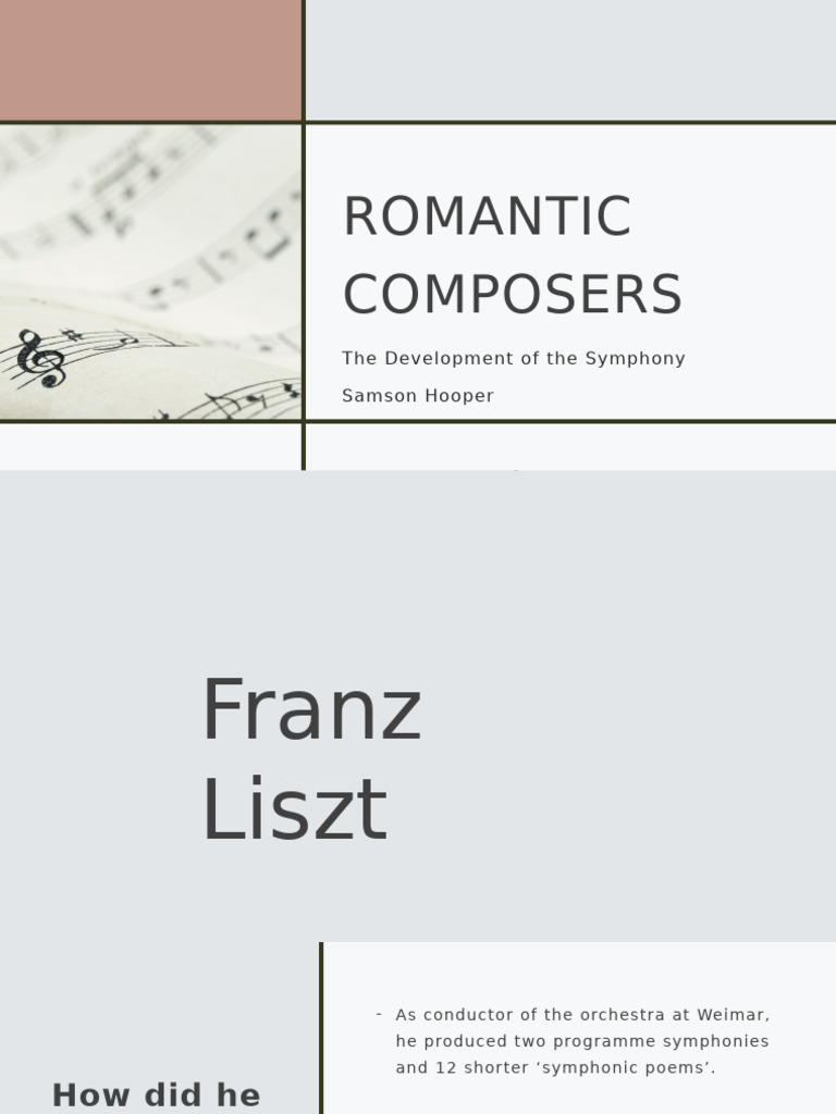 Evolution of Romantic Symphony Composers | PDF | Symphony | Orchestras