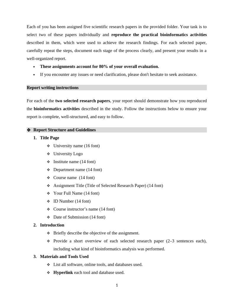 Bioinformatics project guidline for MSc students | PDF | Computing | Information Science