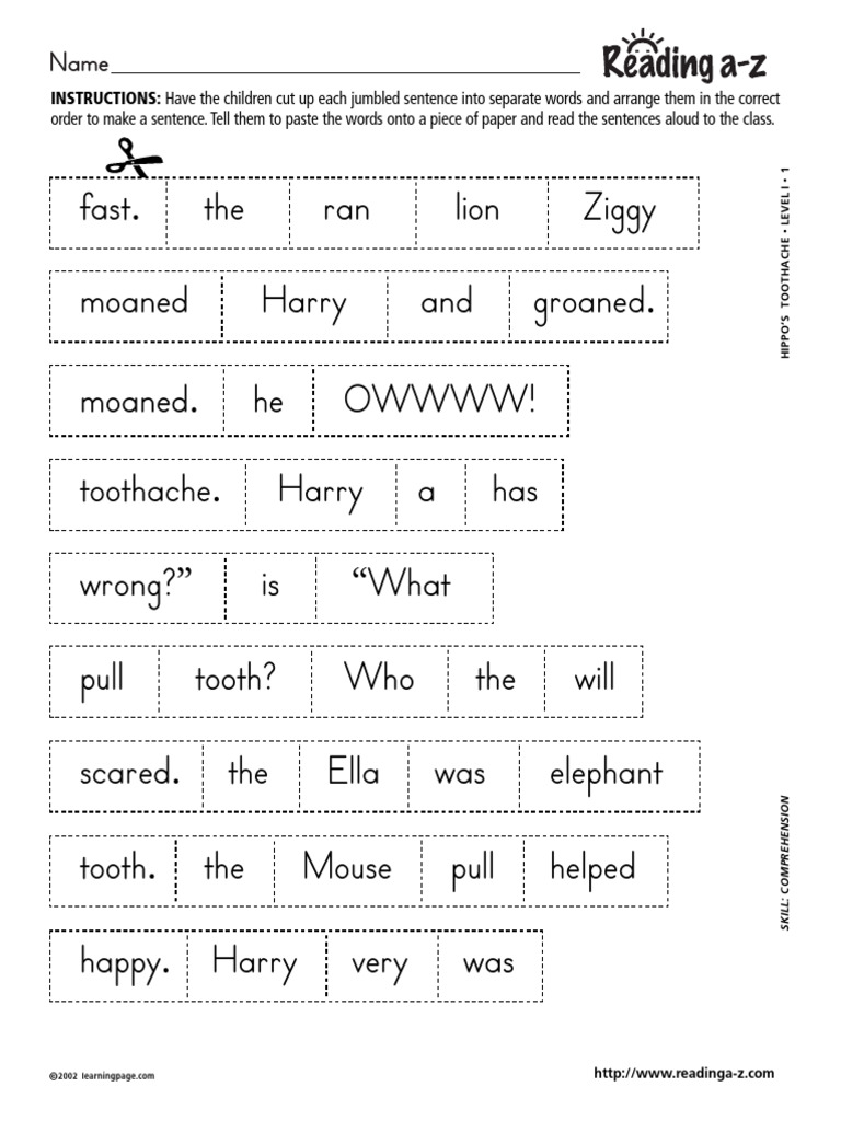 (RAZ阅读) Level I.workbook | PDF | Reading Comprehension | Phonics