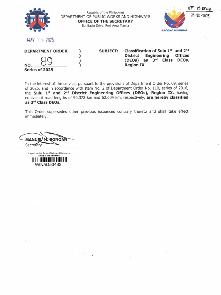Department Order 89 | PDF