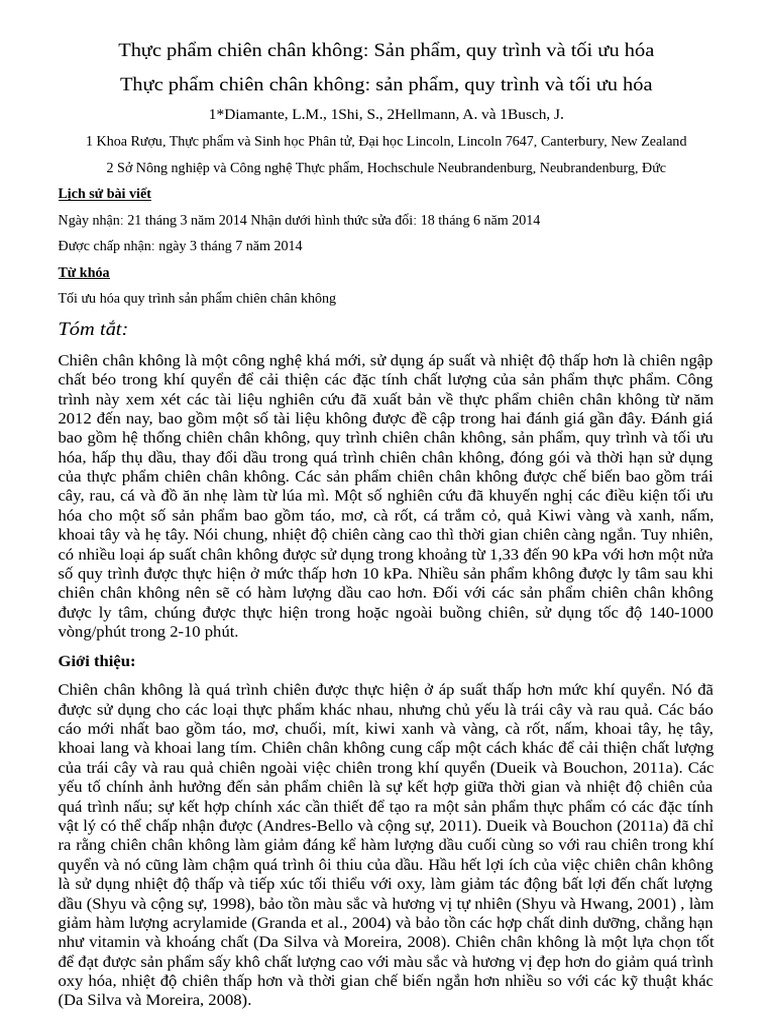 Thực phẩm chiên chân không | PDF