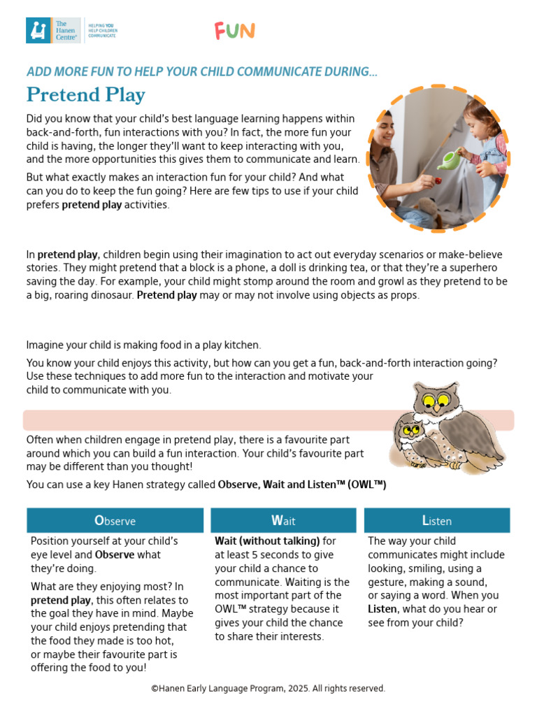 Hanen FUNdamentals Handout3 | PDF | Human Communication | Learning