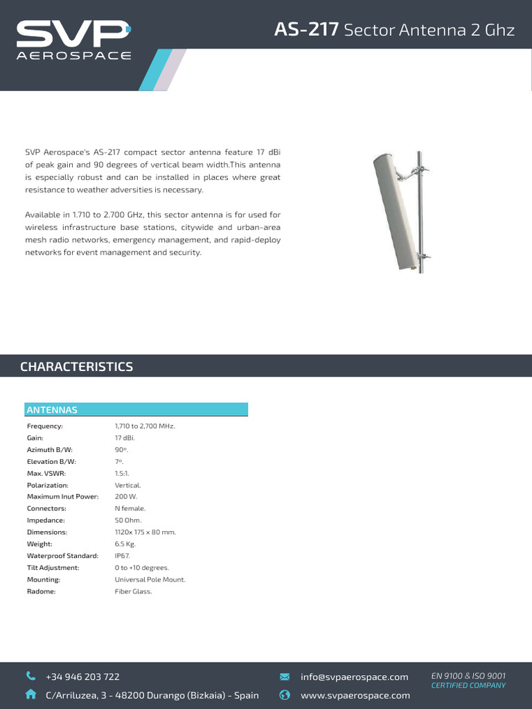 As 217 Sector Antenna 2ghz v1 | PDF