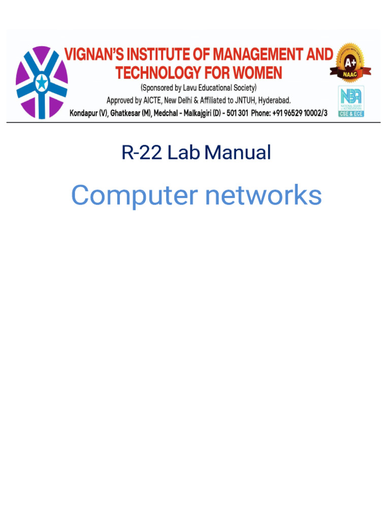 III-I CN Lab Manual | PDF | Network Congestion | Routing