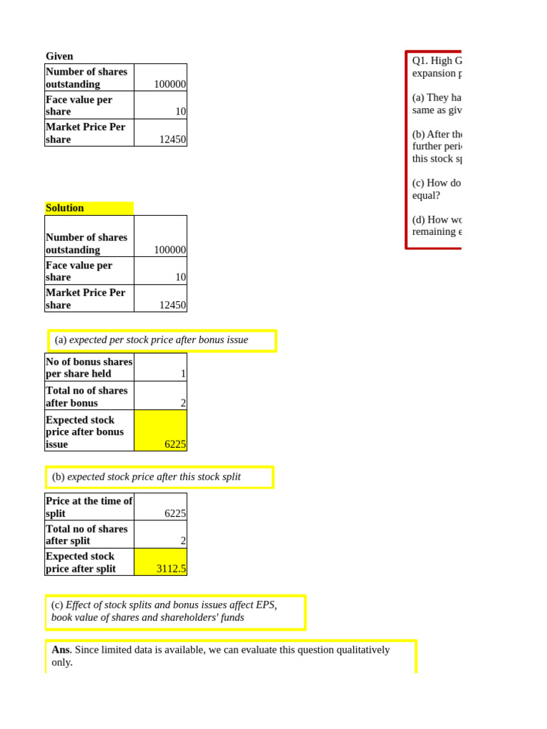 Spreadsheet Dividend Policy | PDF | Share Repurchase | Dividend