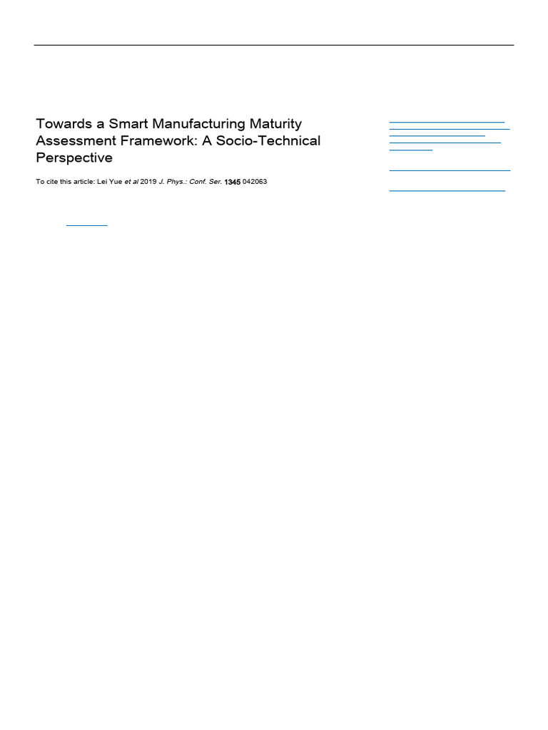 Smart Manufacturing Maturity Framework | PDF | Enterprise Resource ...