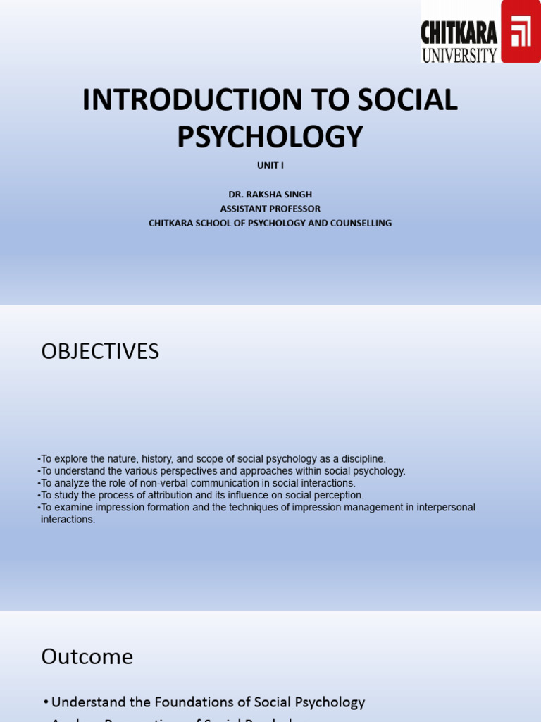 Introduction to Social Psychology Concepts | PDF | Social Psychology ...