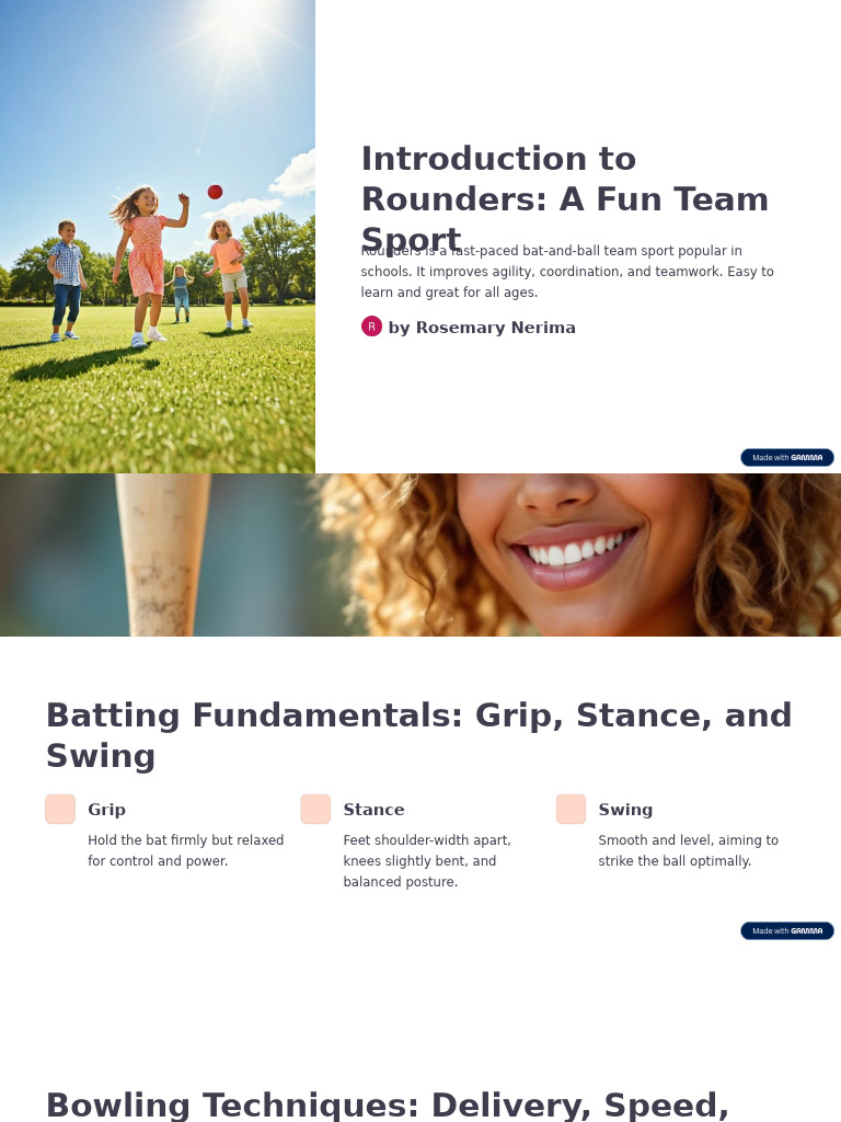 Introduction To Rounders A Fun Team Sport | PDF | Bowling (Cricket ...