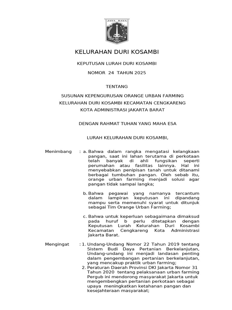 Tim Urban Farming Duri Kosambi 2025 | PDF