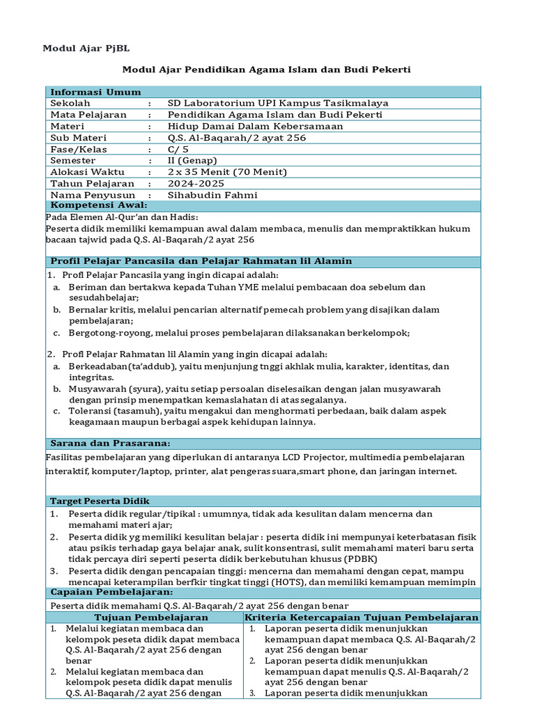 Modul Ajar Sihab | PDF
