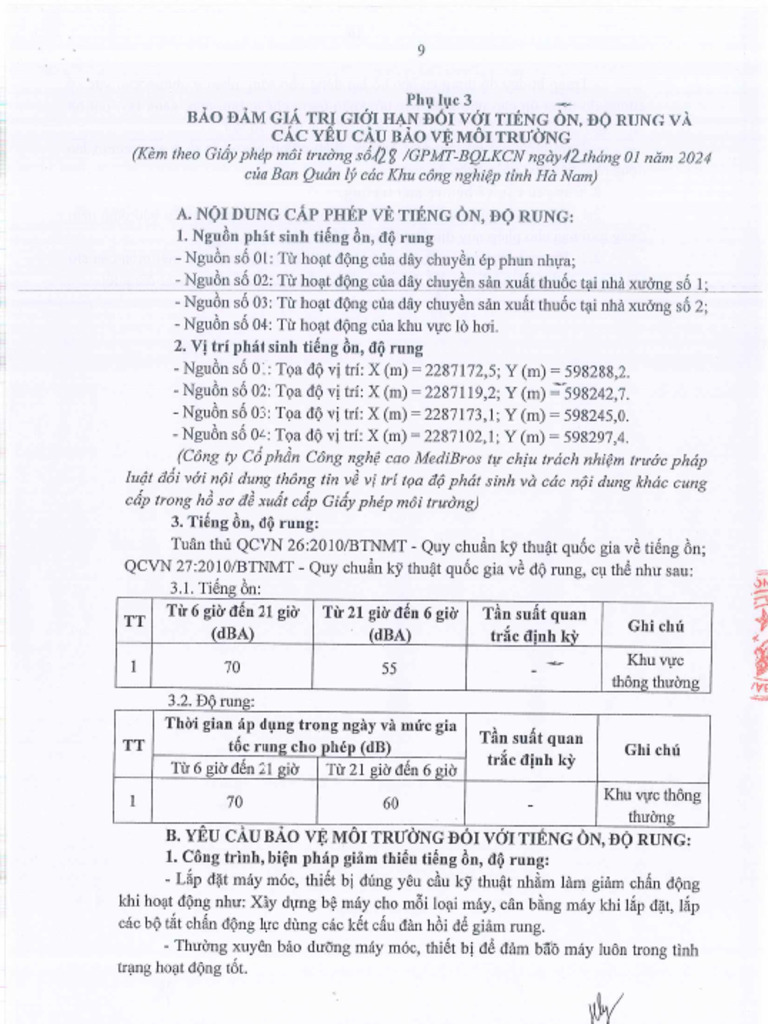 2024_0112_Giß║Ñy ph├⌐p m├┤i tr╞ ß╗¥ng Medibros va Phu luc.signed-trang-12 | PDF