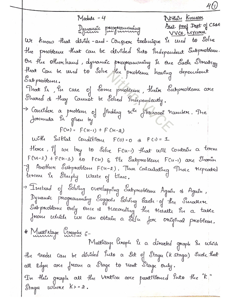 Module-4 DAA (Dynamic Programming) | PDF