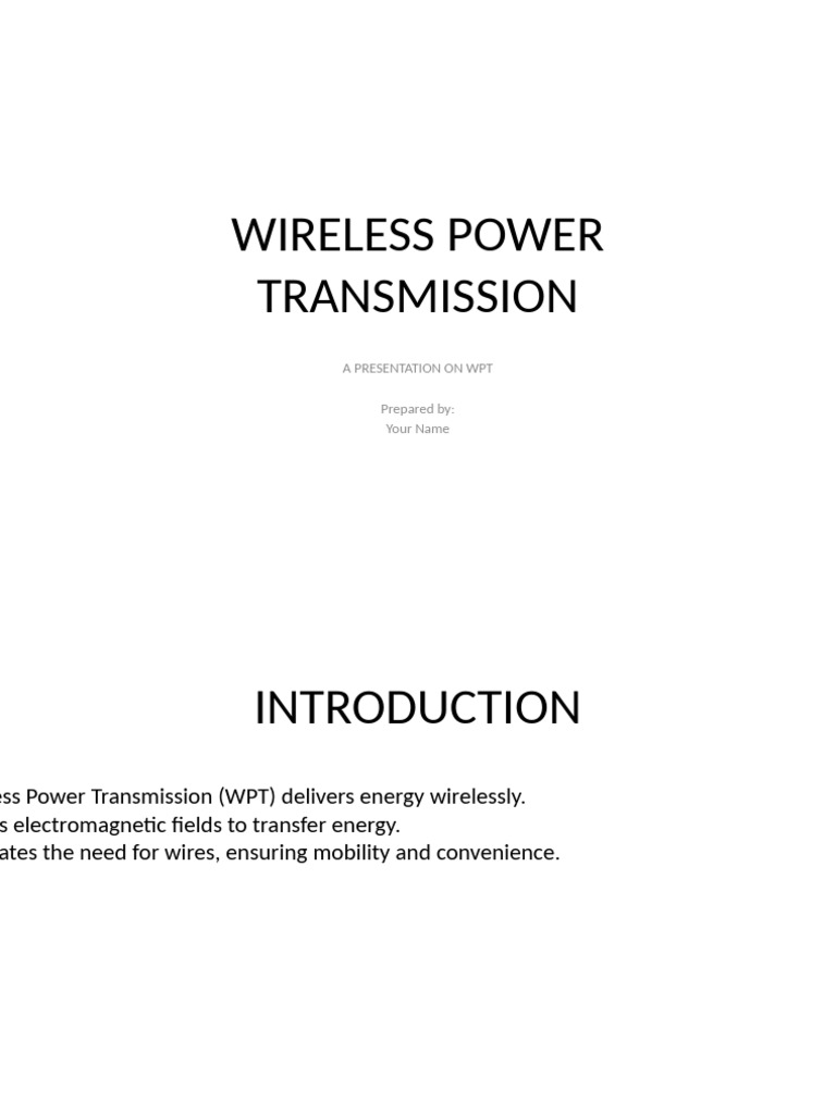Wireless Power Transmission Overview | PDF