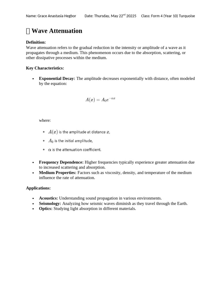 ? Wave Attenuation | PDF