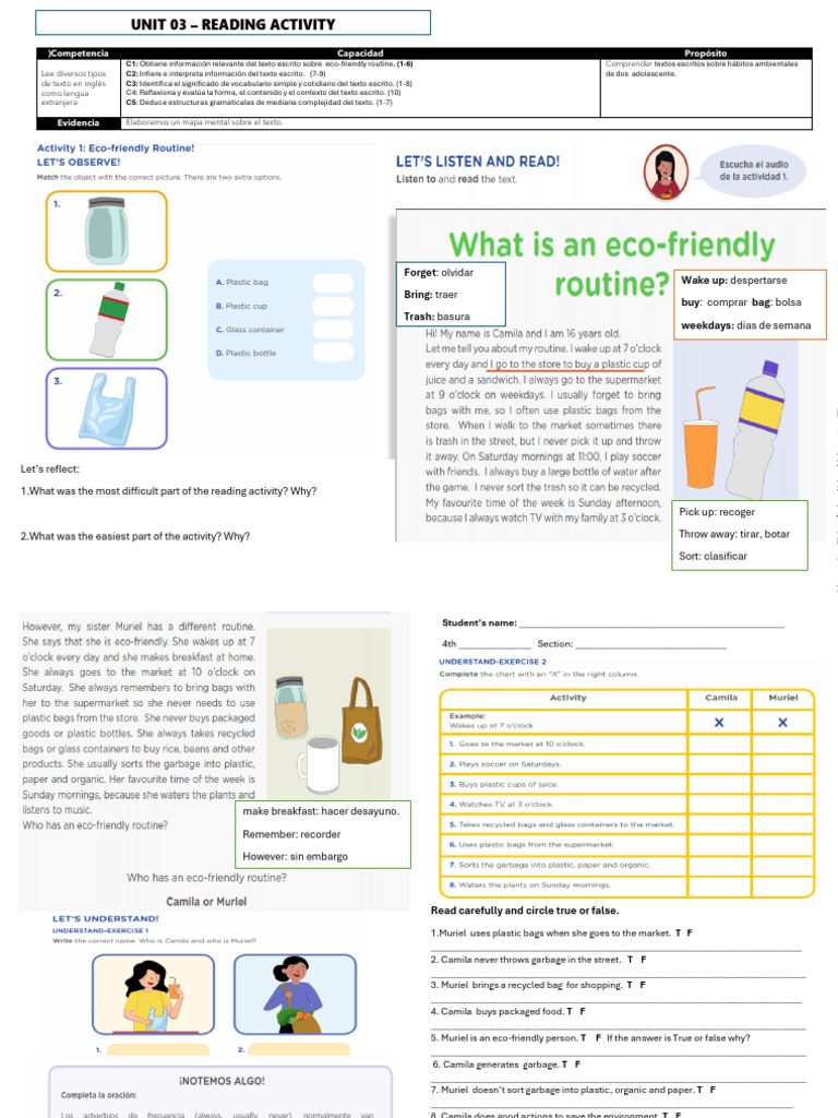 Reading - Unit 03 - s1 - Cuarto | PDF