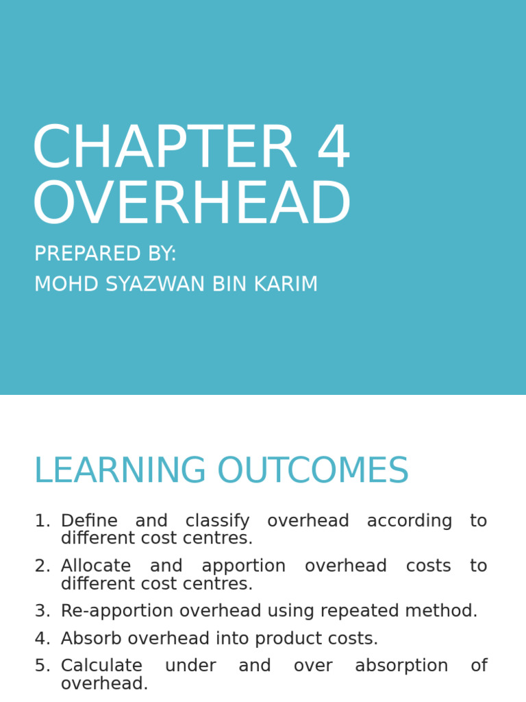 Understanding Overhead Cost Allocation | PDF | Expense | Cost Of Goods Sold
