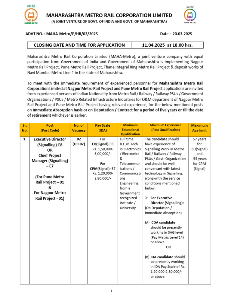 FINAL ADVT FOR THE POST OF ED_CPM (1) | PDF
