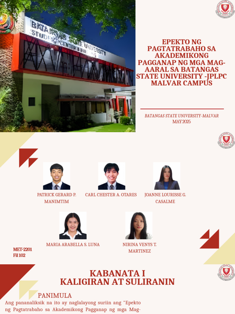 Epekto NG Pagtatrabaho Sa Akademikong Pagganap NG Mga Mag Aaral Sa Batangas 20250524 090542 0000 ...