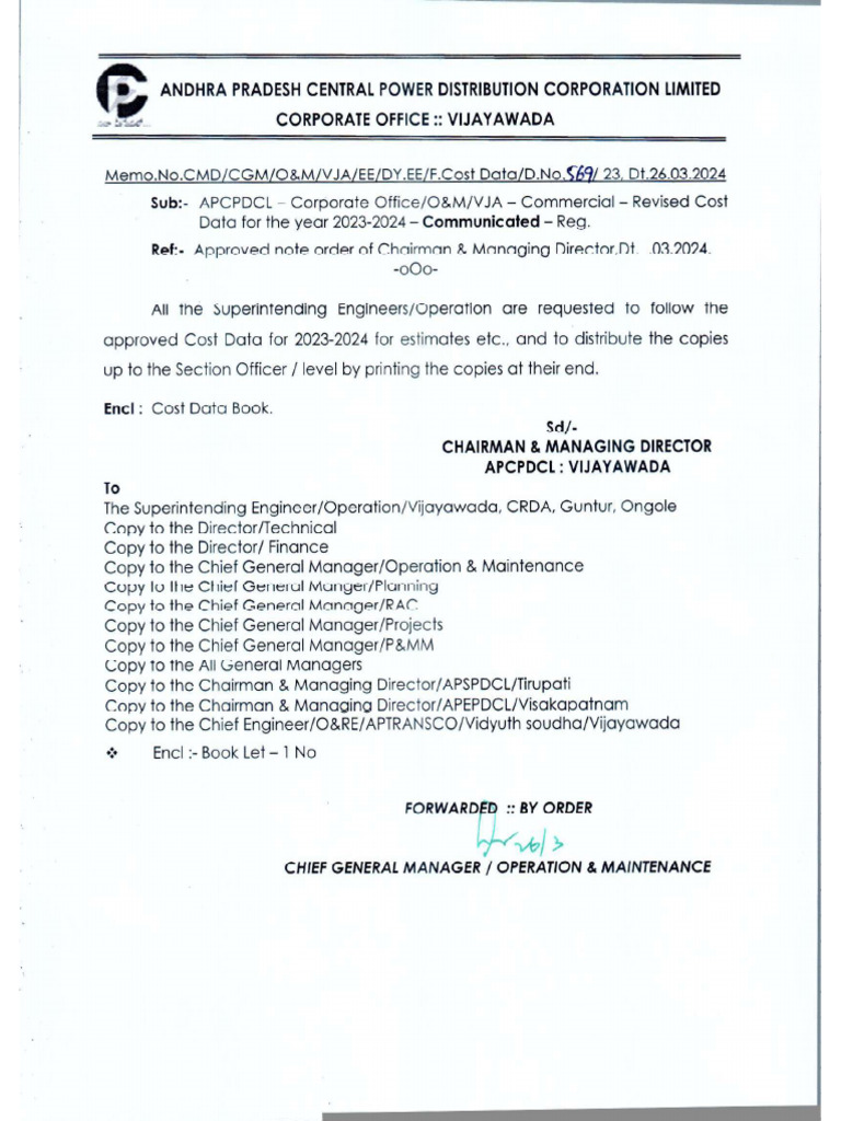 Revised Cost Data For The Year 2023 24 | PDF