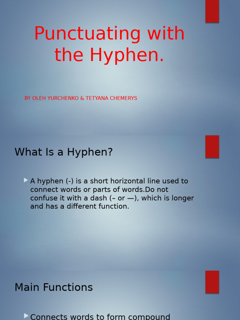 Punctuating With The Hyphen | PDF