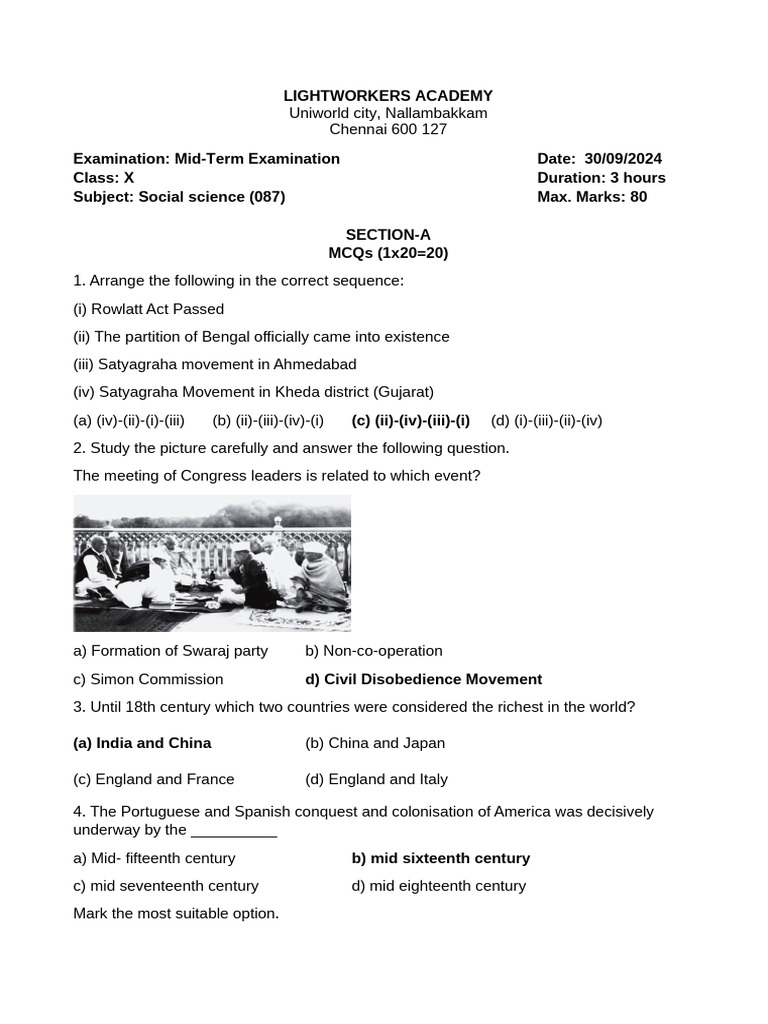 Class 10 Midterm Answerkey | PDF | River | Agriculture