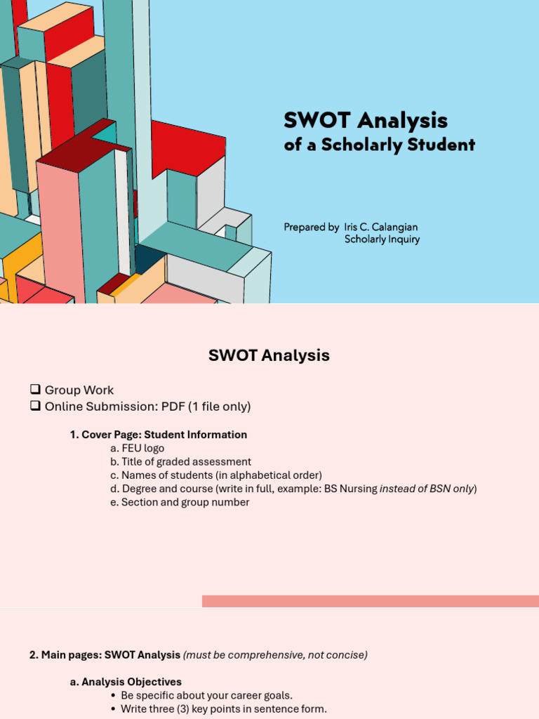 SWOT Analysis of a Scholarly Student | PDF | Swot Analysis | Infographics