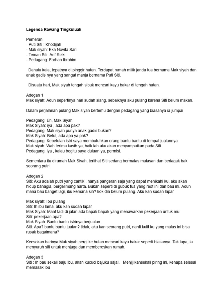 Legenda Rawang Tingkuluak-1 | PDF