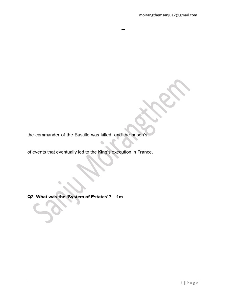 History Class Ix Chapter 1 | PDF | Reign Of Terror | French Revolution