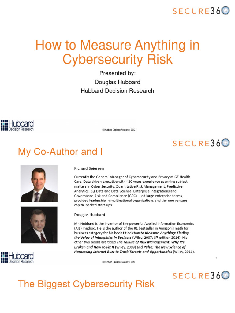 How To Measure Anything in Cybersecurity | PDF | Risk | Computer Security